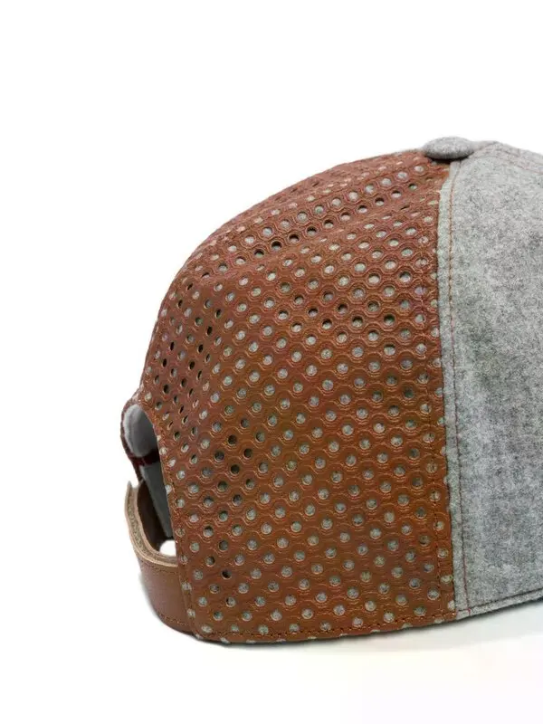 Eleventy Leather-paneled Wool Cap