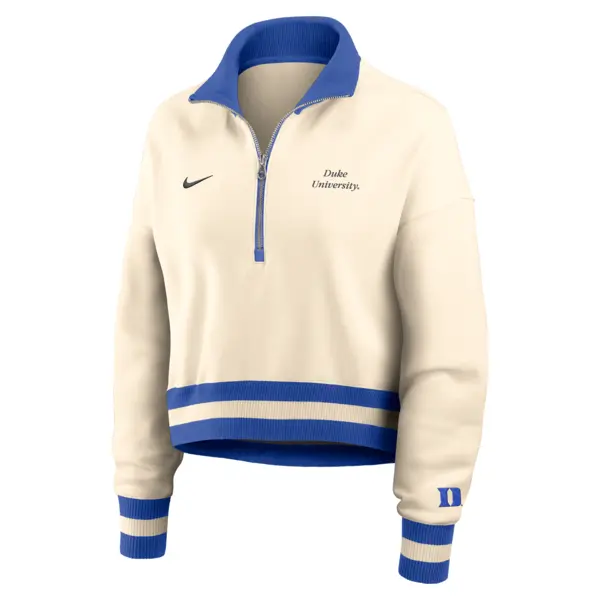 Nike Duke Legacy College Cropped 1/4-zip Crew - Brown