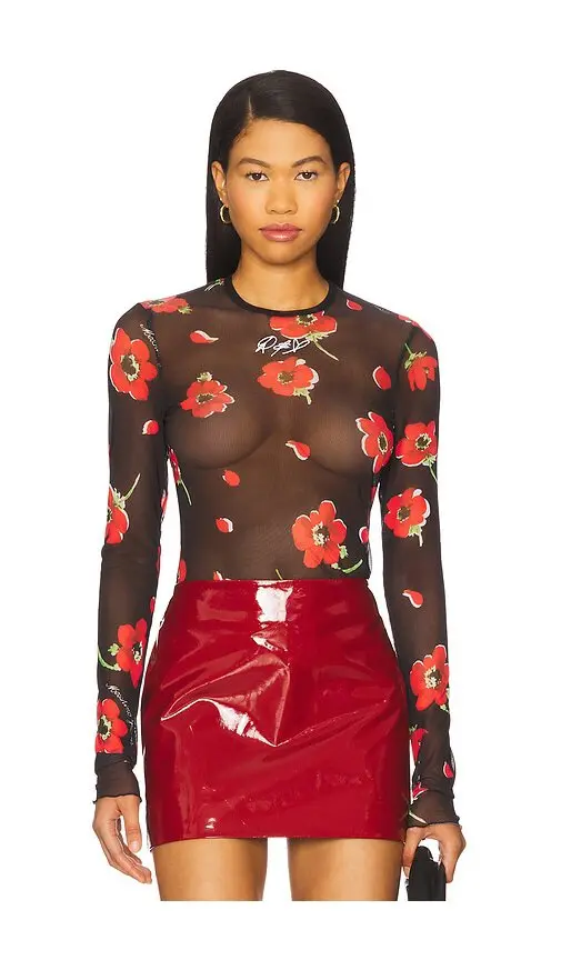 Moschino Sheer Floral Long Sleeve