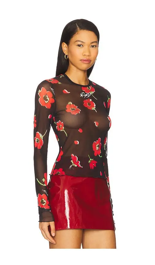 Moschino Sheer Floral Long Sleeve