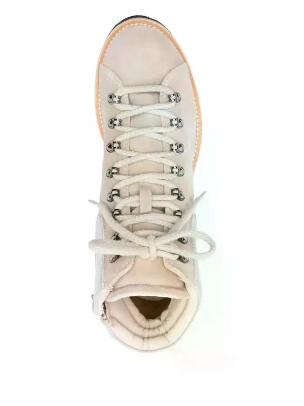 Eleventy Lace-up Leather Boots - Neutrals
