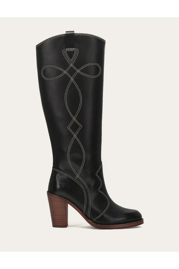 THE FRYE COMPANY Corinne Tall Deco Stitch Boots - Black