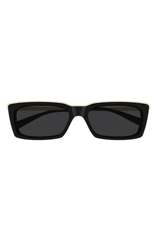 Saint Laurent 57mm Rectangular Sunglasses - Black