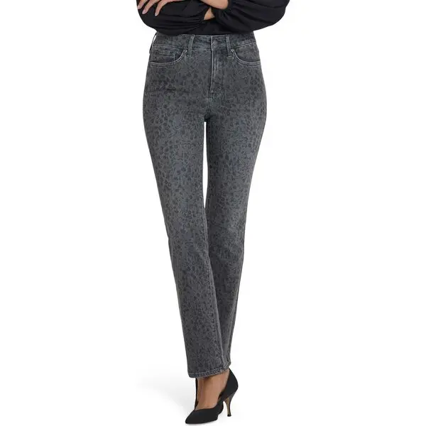NYDJ Marilyn High-waist Straight-leg Jeans - Grey Daniela Ditsy
