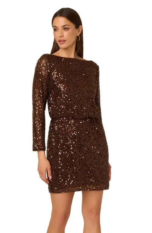 adrianna papell sequin cocktail dress Adrianna Papell Platinum | Dress Lounge - 40391