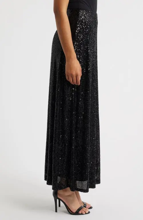 Anne Klein Sequin Maxi Skirt - Anne Black