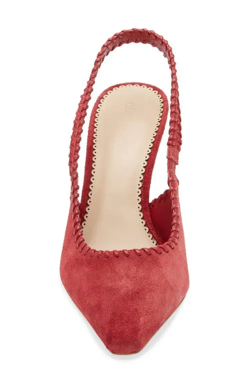 Cinq À Sept Suki Whipstitch Slingback Pumps - Bordeaux
