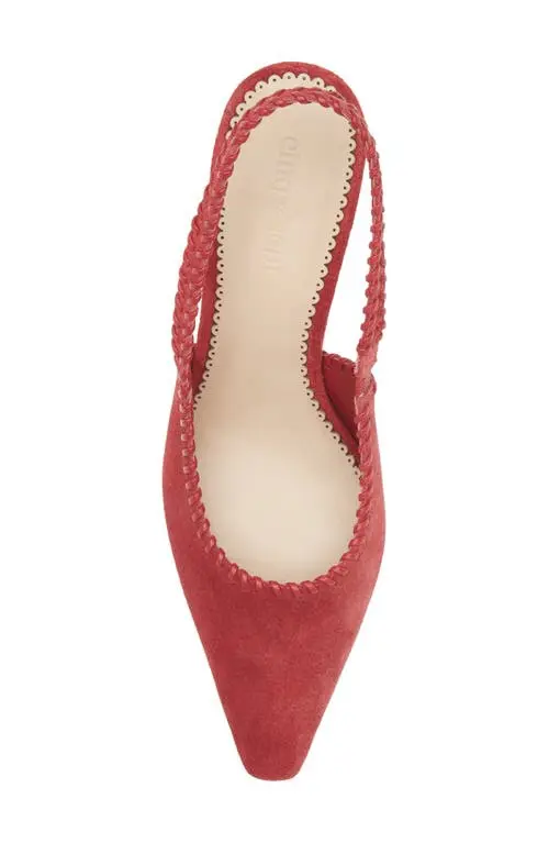 Cinq À Sept Suki Whipstitch Slingback Pumps - Bordeaux