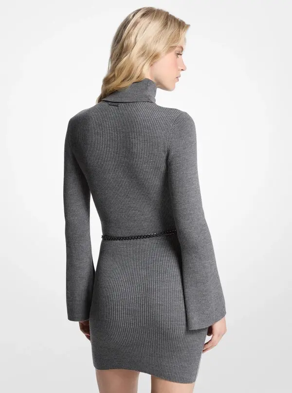 Michael Kors Wool-blend Belted Mini Dress