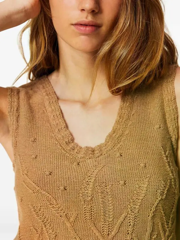TWINSET Cable-knit Floral-pattern Vest