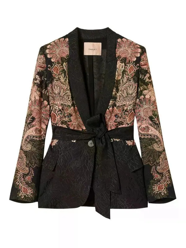 TWINSET Paisley-print Belted Blazer