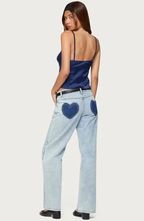 EDIKTED Lace Inset Crop Satin Camisole
