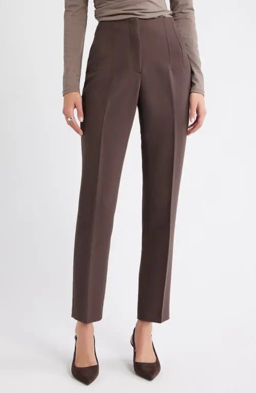 OPEN EDIT Icon High-waist Ankle Cigarette Pants - Brown Seal