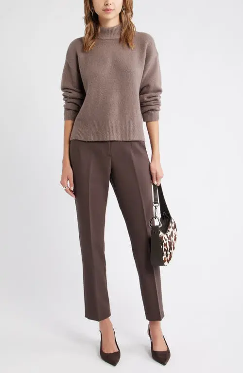OPEN EDIT Icon High-waist Ankle Cigarette Pants - Brown Seal