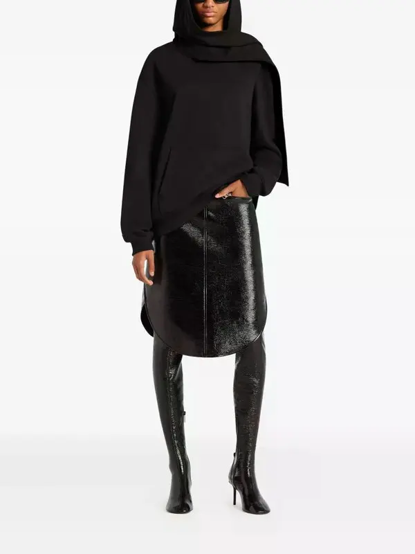 COURREGES Scarf-detail Hoodie - Black