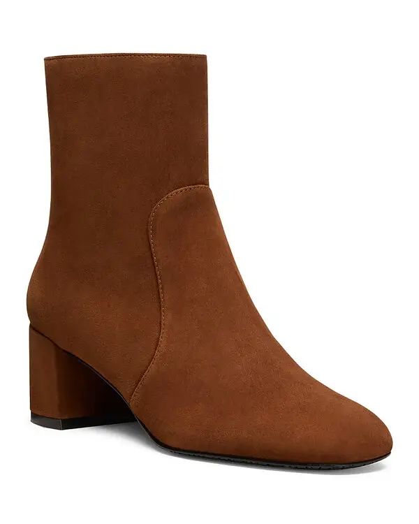 STUART WEITZMAN Maeve Zip Booties - Deep Coffee