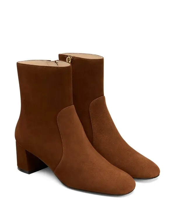STUART WEITZMAN Maeve Zip Booties - Deep Coffee