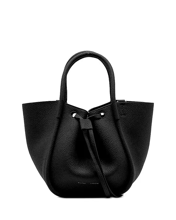 Proenza Schouler Small Ruched Suede Tote Bag - Black Leather