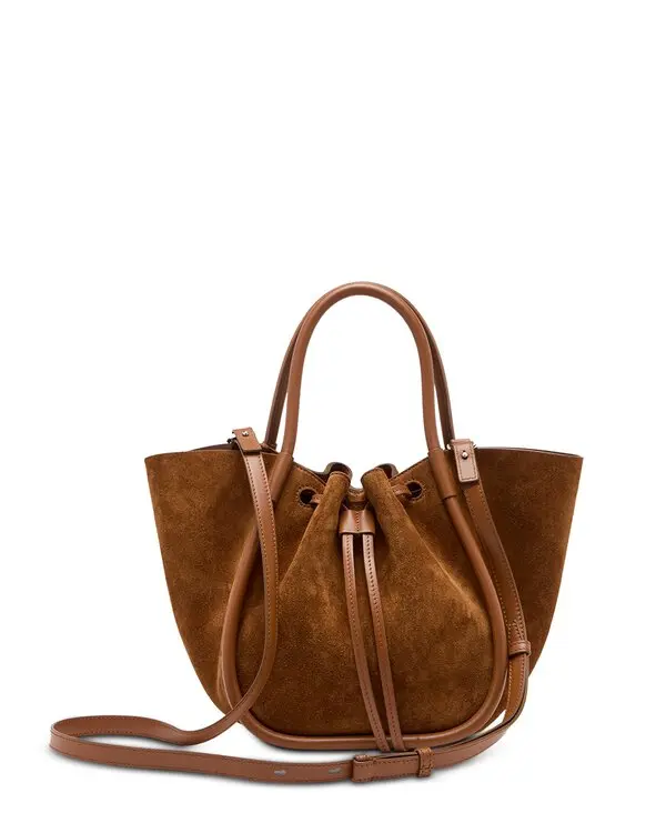 Proenza Schouler Small Ruched Suede Tote Bag - Saddle Suede