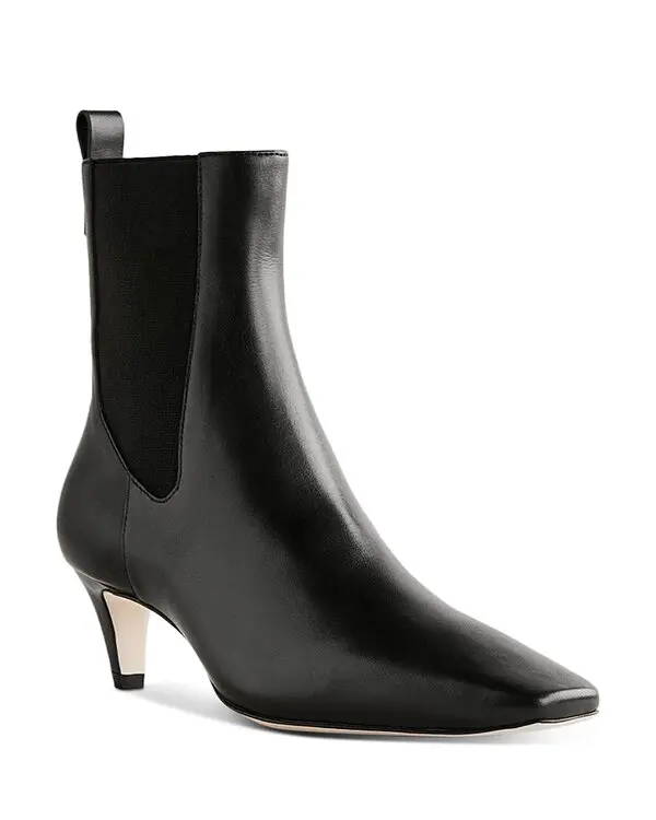 REFORMATION Roberta Ankle Boots - Black Leather