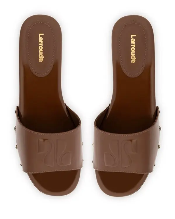 Larroude Zuzi Mule Sandals - Burnt Umber