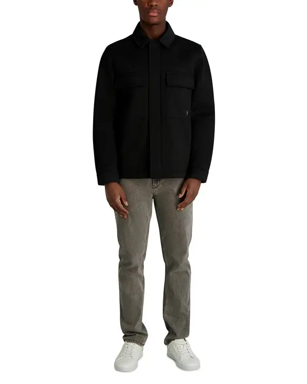 Karl Lagerfeld Paris Twill Collared Shirt Jacket