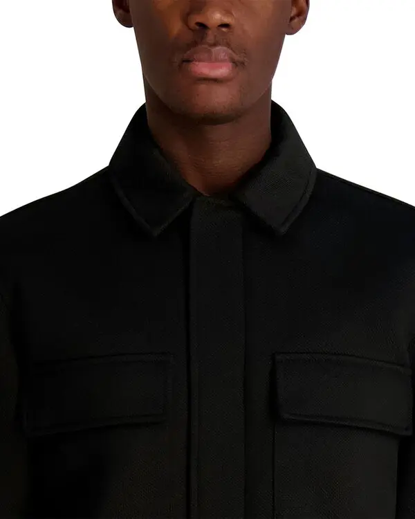 Karl Lagerfeld Paris Twill Collared Shirt Jacket