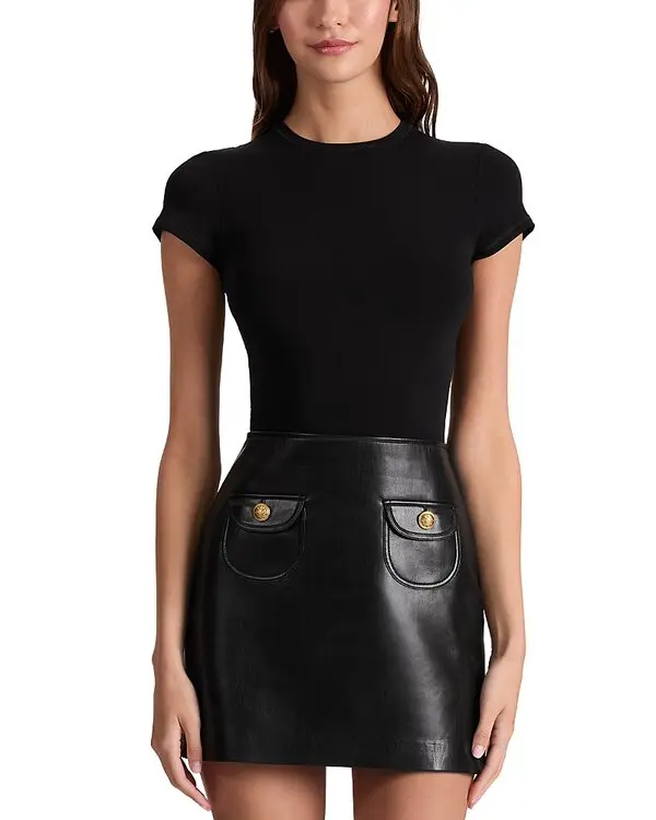 Alice + Olivia Sydney A-Line Mini Dress In Black | Editorialist