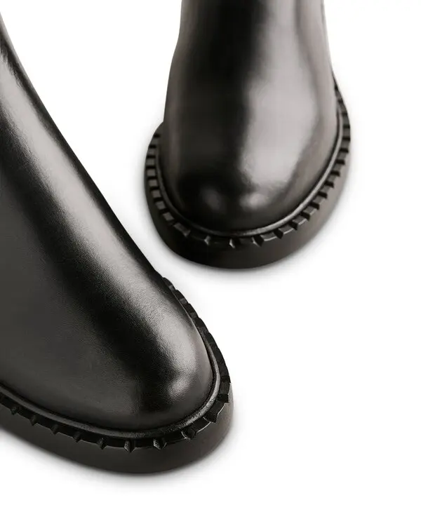 REFORMATION Nancy Leather Boots - Black Leather
