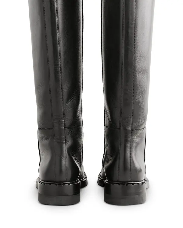 REFORMATION Nancy Leather Boots - Black Leather