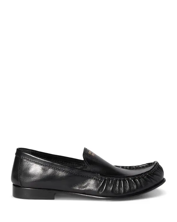 Miu Miu Leather Moccasin Loafers