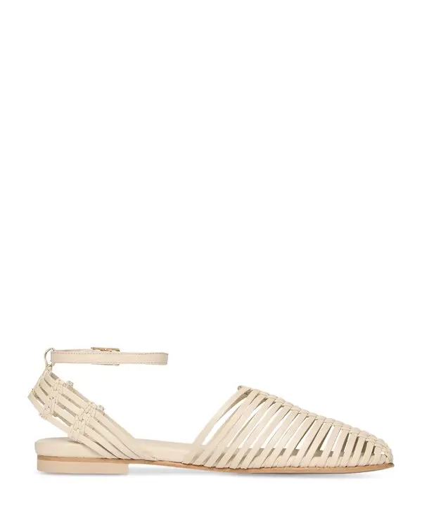 Freda Salvador Blake Strappy Flats - Vanilla
