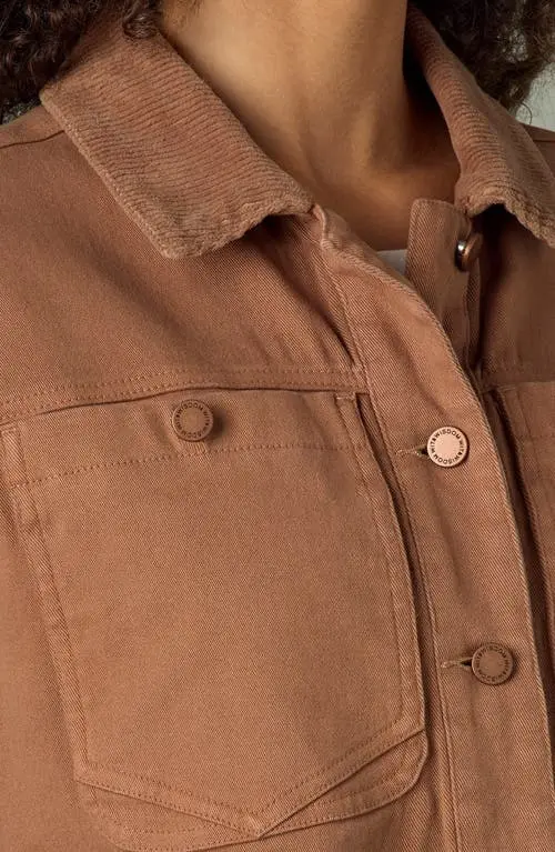 Wit & Wisdom Corduroy Collar Denim Jacket - Candied Walnut