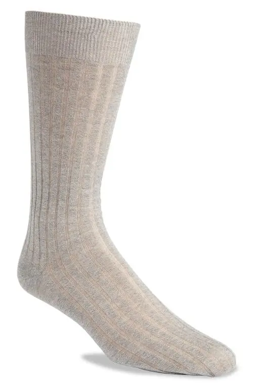 Canali Ribbed Cotton Dress Socks - Grey