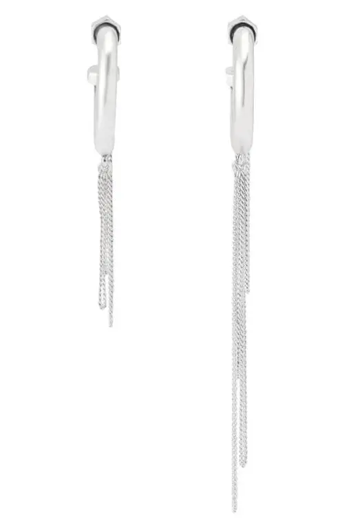 ALLSAINTS Mismatched Draped Chain Huggie Hoop Earrings
