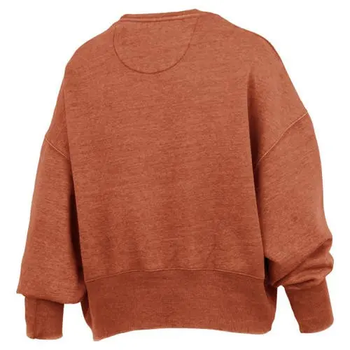 PRESSBOX Texas Longhorns Oversized Waist-length Crewneck Sweatshirt