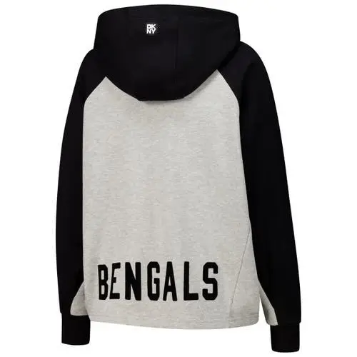 Dkny Cincinnati Bengals Joy Cropped Raglan Pullover Hoodie