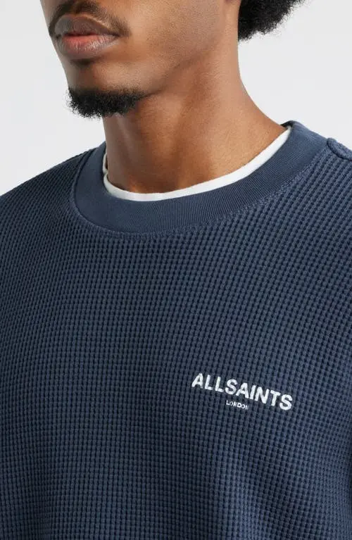 ALLSAINTS Sect Waffle Knit Sweatshirt - Moonstone Blue