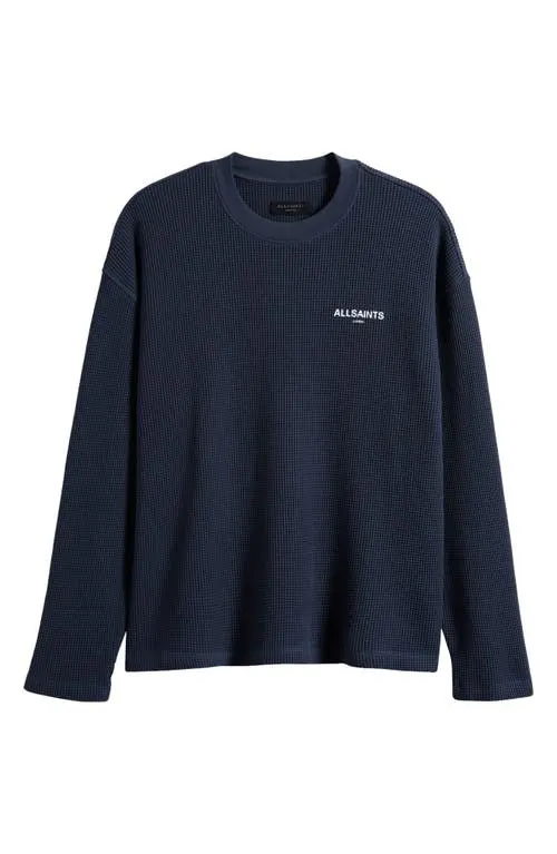 ALLSAINTS Sect Waffle Knit Sweatshirt - Moonstone Blue