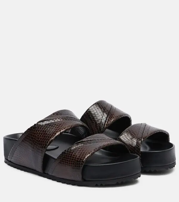 Dries Van Noten Leather Platform Sandals - Brown