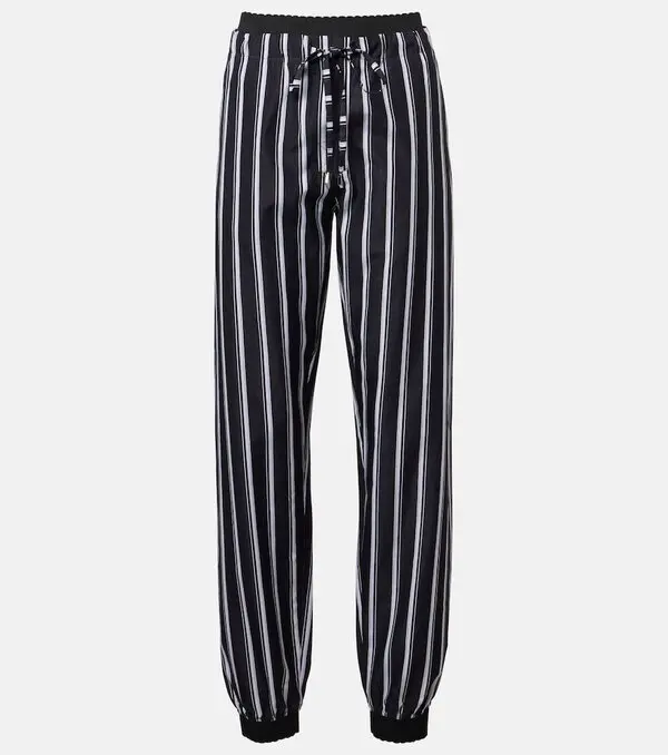Attico Striped Cotton Sweatpants - Blue