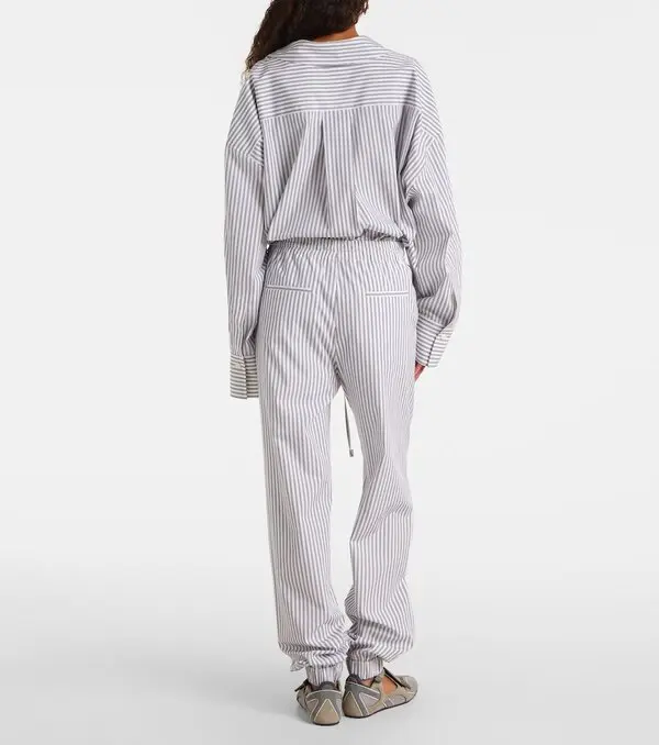 Attico Striped Cotton Sweatpants - Multicoloured