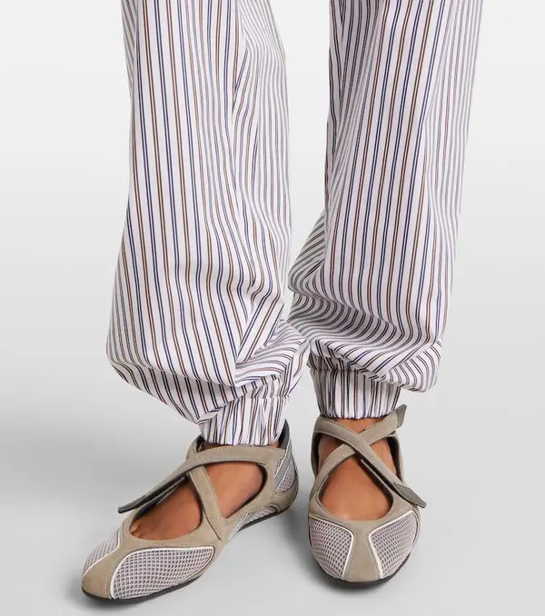 Attico Striped Cotton Sweatpants - Multicoloured