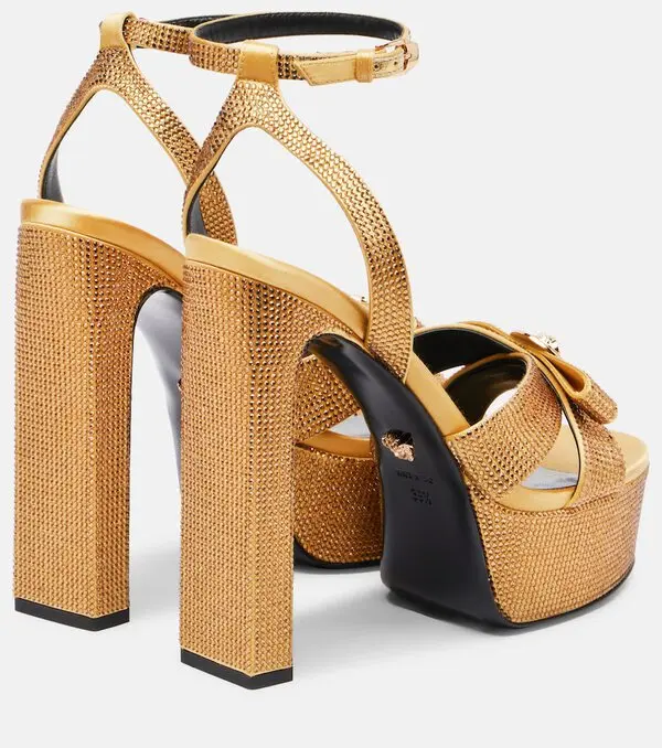 Versace Ribbon 140 Satin Platform Sandals