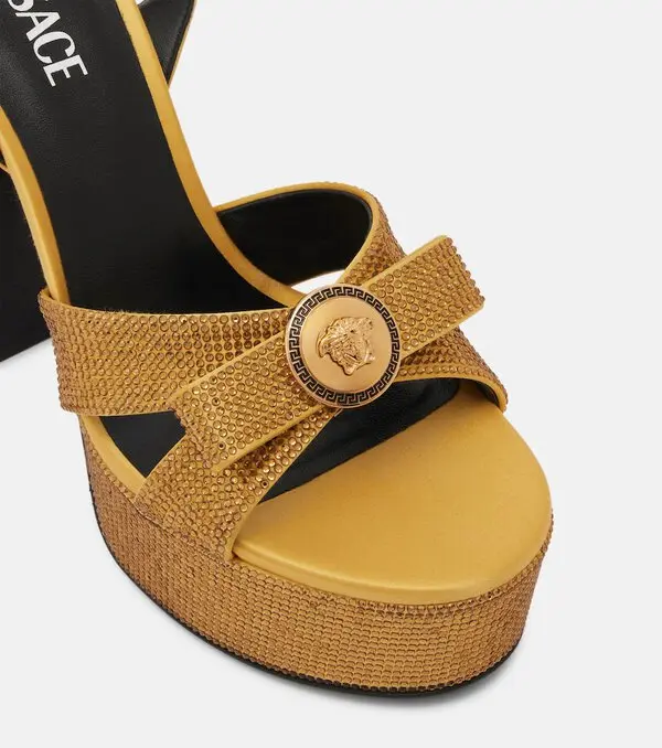 Versace Ribbon 140 Satin Platform Sandals