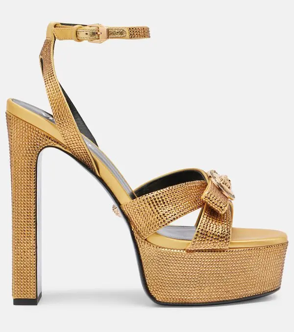 Versace Ribbon 140 Satin Platform Sandals