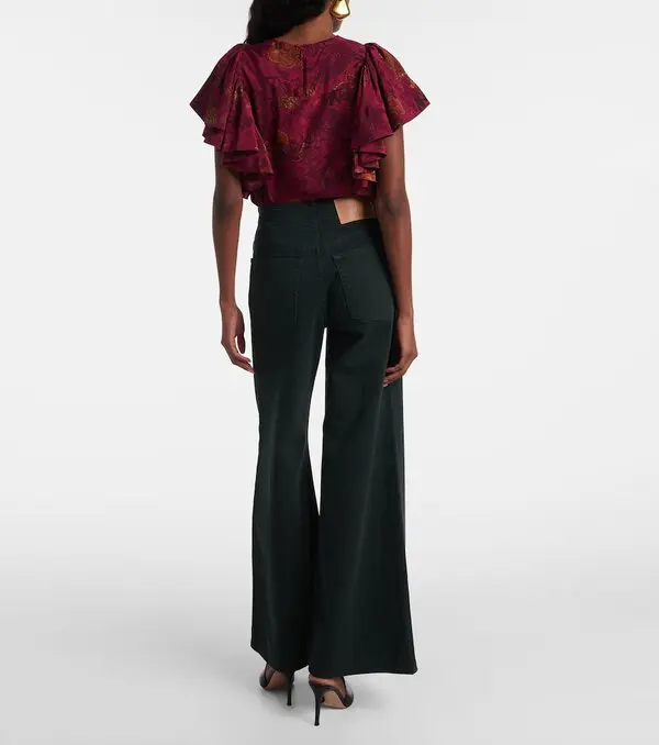 Ulla Johnson Bianca High-rise Wide-leg Cotton Pants - Green