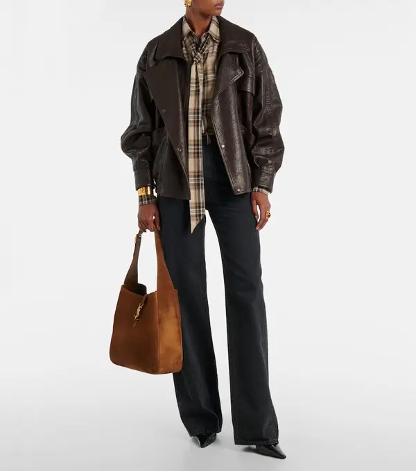 Saint Laurent Suede Shoulder Bag - Brown