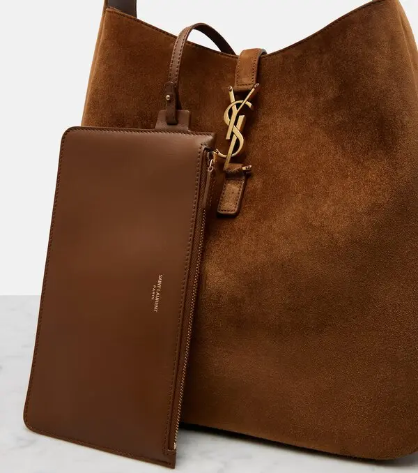 Saint Laurent Suede Shoulder Bag - Brown