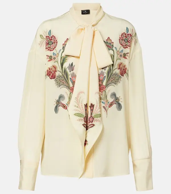 Etro Floral Silk Blouse - Yellow